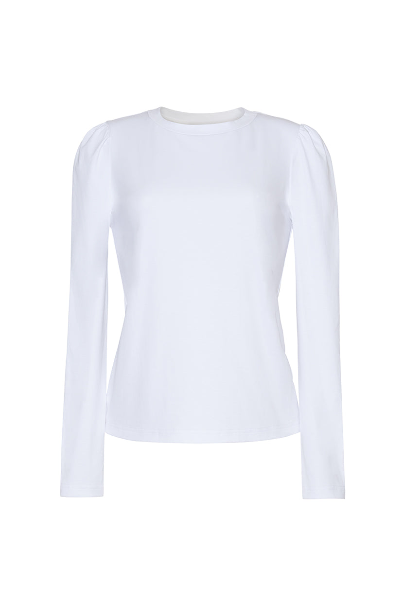 The Maren Puff Sleeve Shirt in White | The Burgess Collection